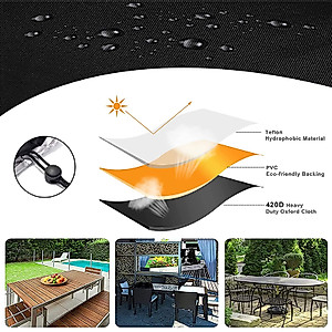 XYXH Outdoor Patio Furniture Covers 59" L x 30" W x 28" H, Rectangle Garden Furniture Covers, Furniture Covers Waterproof, Square Table and Chairs Cover, Proofdust 420D Oxford Fabric