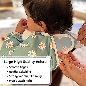 Torange Baby Bib, Long Sleeve Bib for Toddler, Waterproof Bibs for Baby, Baby-Led Weaning Smock, Machine Washable Feeding Bib
