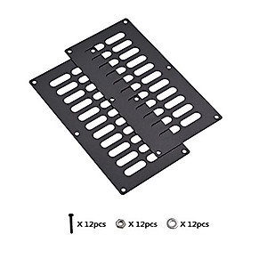 Stanbroil 2 Pcs Fire Pit Slotted Venting Panel Kit, 6x12-inches, Black Steel