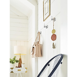 Amerock BH36060CPN | Clear/Polished Nickel Single Robe Hook | 2-15/16 in. (75 mm) Length Towel Holder | Glacio | Towel Hook for Bathroom | Bathroom Hardware | Bath Accessories