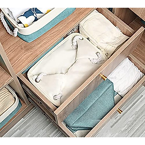 Tegance Storage Baskets Bins for Organizing, Foldable Sturdy Fabric Basket W/Handles, Large Rectangular Decorative Storage Basket for Shelves Nursery Closet Toy Blanket (3 Pack 15.7x11.8x8.3)…