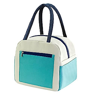 Mziart Lunch Bag for Women Men Stylish Colorful Lunch Tote Bag Leakproof Insulated Lunch Box Meal Prep Reusable Lunch Bag Bento Lunch Cooler Bag for Office Work Travel Picnic (Beige)