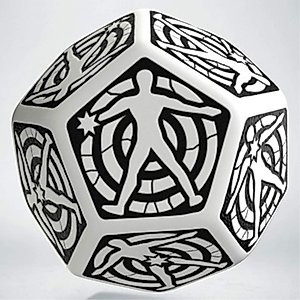 D12 Hit Location White & Black Die