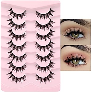 Manga Lashes False Eyelashes Doll Dramatic Eyelashes Anime Cosplay Japanese Style Lashes Spiky Long Thick Mink Eye Lash Strips by EYDEVRO
