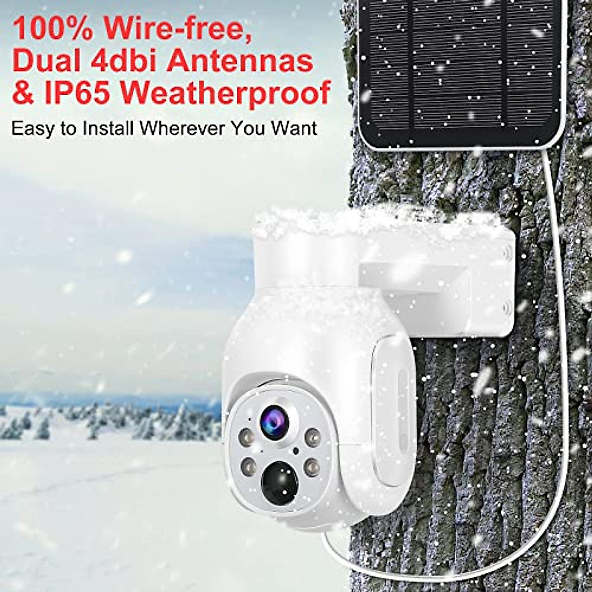 VAIMEST Security Cameras Wireless Outdoor 2k Solar Powered PTZ WiFi Home Camera PIR Motion Recording Two-Way Audio Spotlight Night Vision UBox APP S700