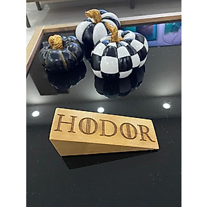 Natural Door Stop Hodor Stopper Elms Wood Ulmaceae Strong Hold Anti- Slip Rubber Wedge GOT Compatible with Every Surface 2 Pack Gift Engraved Merchandise Gag