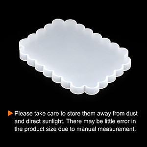 HARFINGTON Large Silicone Tray Mold 7.6"x5.7" Irregular Rectangle Resin Coaster Resin Mold Epoxy Resin Casting for Home Decoration Gift Desktop Decor