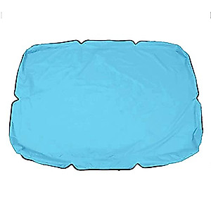 GWOKWAI Outdoor Swing Canopy Replacement, Waterproof Replacement Canopy Porch Top Cover Sunshade Chair Canopy Cover Shades for Outdoor Patio Garden Beach Pool Seat (Blue, XS:142 * 120 * 18CM)