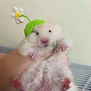 Mini Crocheted Hamster Hat Flower Top Hat for Small Animals Like Rats Hamsters Snakes Lizards to Wear for Parties