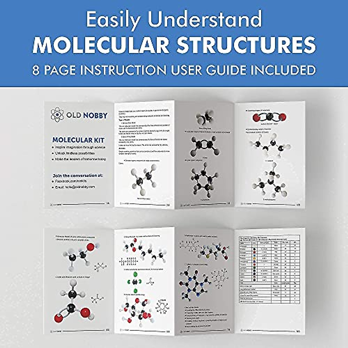 Organic Chemistry Kit (239 Pieces) and Periodic Table of Elements - Molecular Model Student or Teacher Pack with Atoms, Bonds and Instructional Guide