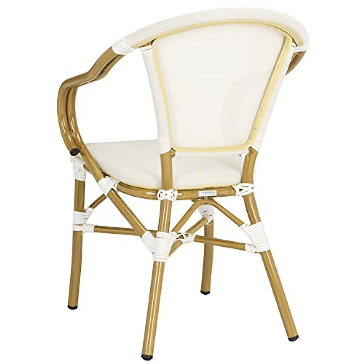 Safavieh PAT4003B-SET2 Outdoor Collection Karine Beige Stacking Arm Chair