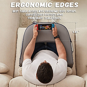 cooloo8 Reading Pillow for Gaming, Extra Large Arm Rest Pillow for Adult, Memory Foam Bed Rest Pillow for Reading, Working, Playing Steam Deck Switch or Sitting in Bed Floor Sofa(Grey)