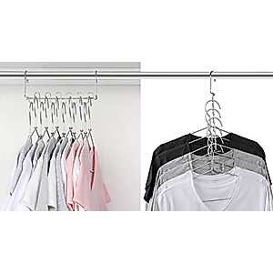 Bloberey Space Saving Hangers 6x2 Slots Metal Magic Cascading Hanger Closet Organizer Hanging Closet Wardrobe Closet System(4 Pack)