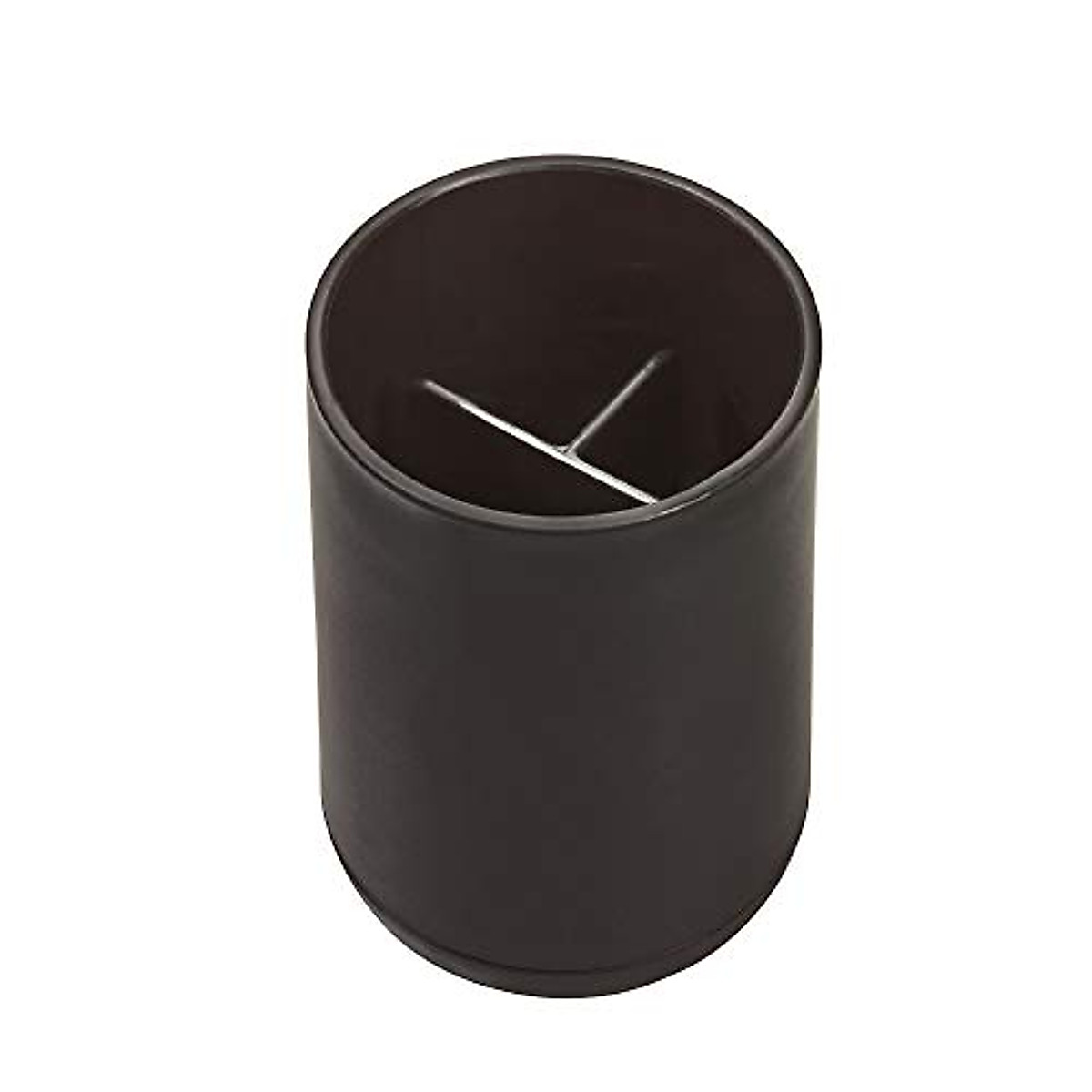iDesign Cade Holder, Holds Normal Toothbrushes, Spin Brushes, and Toothpaste, 3" x 3" x 4. 5", Matte Black & Cade Holder, Holds Normal Toothbrushes, Spin Brushes, and Toothpaste-White and Gray