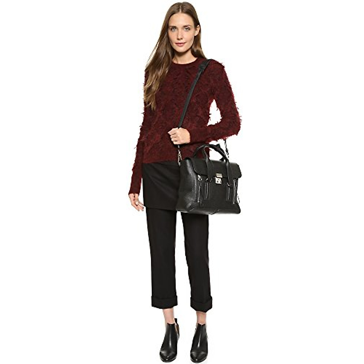 3.1 Phillip Lim PASHLI Medium Satchel, Black-Nickel