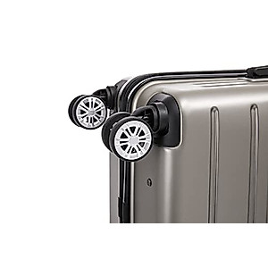 Rockland Irvine Hardside Spinner Wheel Luggage, Silver, 19", 23", 27"