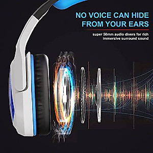 Anivia New Updated Wired Over-Ear Headphones - USB 7.1 Gaming Headset with Microphone, Stereo Surround Sound, Noise Isolating, Bass, LED Lights for PC Computer Mac