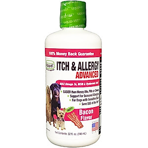 Liquid-Vet by COOL PET Holistics K9 Itch & Allergy Advanced Formula, Bacon Flavor, 32 oz