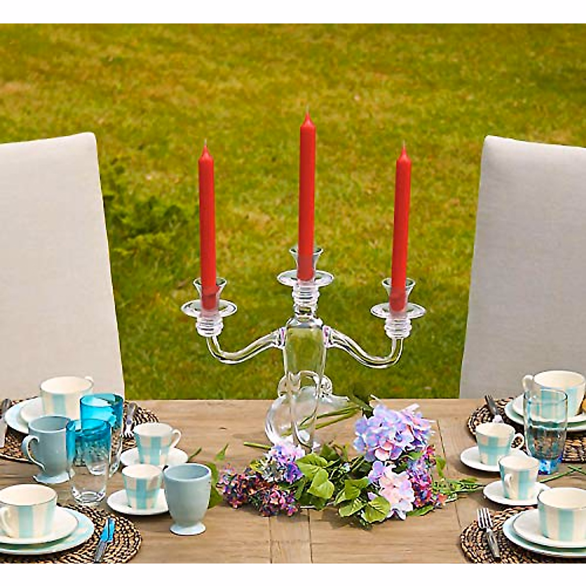 Hyoola 10 Inch Dinner Candles - 12 Pack - Red Tall Candles - Unscented Rustic Candles - Long Burning Candle Sticks