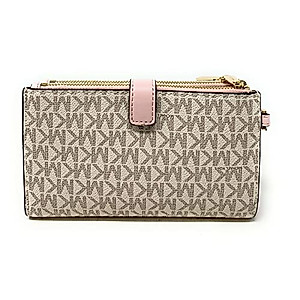 Michael Kors Jet Set Travel Double Zip Wristlet (vanilla softpink)