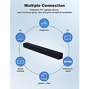 Puxinat 2 in 1 Separable Sound Bars for TV, 2.2 Channel 32Inch Bluetooth 5.0 TV Speaker for Surround Sound System, Built-in Dual Subwoofer, Bass Adjustable, Remote Control Included