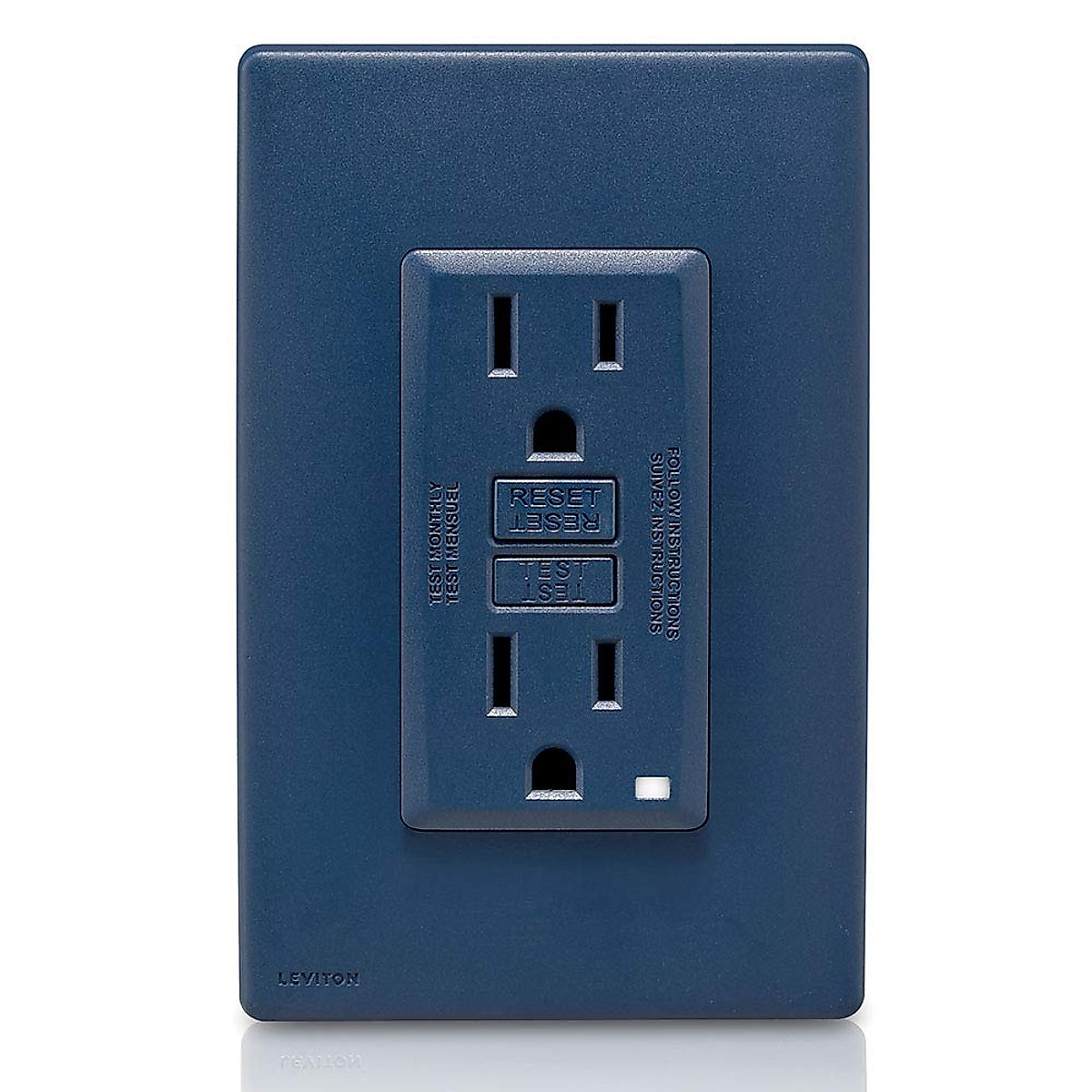 Leviton RGF15-RN 15 Amp Renu Self-Test Tamper-Resistant GFCI Outlet in Rich Navy