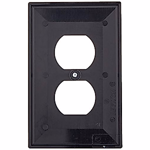 Leviton PJ8-E 1-Gang, 1-Duplex, Midway Nylon Wallplate, Midway Size, Black (Pack of 5)