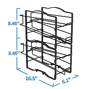 GILLAS 4 Pack Soda Can Organizer Rack for Pantry, Stackable Beverage Soda Can Storage Dispenser Holder for Refrigerator, Cabinet, Black