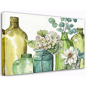 Artmaple Paint by Number for Adults Beginner Kids, Ideal Gift Choice for Birthday,Anniversary or Any Festival. DIY Acrylic for Decor Canvas Roll (16x24, Flowers in Glass Bottles)