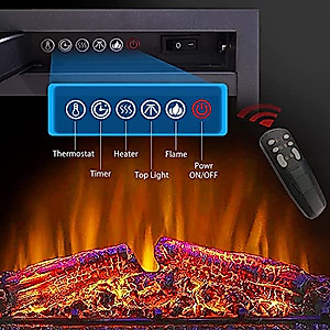 Valuxhome Electric Fireplace, 30 Inches Fireplace Insert for Existing Fireplace or TV Stand, 3 Color Top Light, 750/1500W, Black