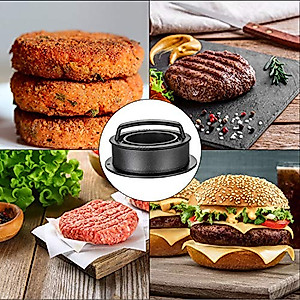 TAOUNOA Hamburger Press Patty Maker, 3 in 1 Non-Stick Burger Press with 100 Pcs Wax Paper for Making Delicious Burgers, Perfect Shaped Patties for Grilling and Cooking
