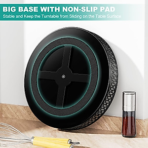 PHINOX Lazy Susan Organizer, 12 Inch Lazy Susan Turntable for Cabinet Table, Turntable Organizer Lazy Susan Spice Rack with Non-Slip Pad, Large Lazy Susan for Kitchen Bathroom Pantry Vanity (Metal)