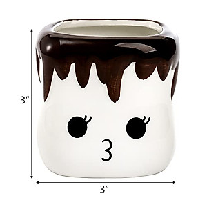 Hedume 4 Pack Ceramic Hot Chocolate Mugs, Cute Coffee Mug Set, Couple Matching Mugs, Anniversary Christmas Wedding Valentine's Day Gift