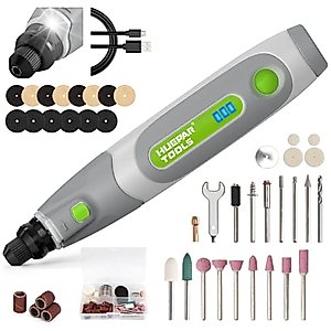 Huepar Tools Mini Cordless Rotary Tool with LED Light, 3-Speed Power Rotary Tool 5000-18000RPM with 98Pcs Accessories, 4V Rotary Tool for Sanding, Polishing, Drilling, Cleaning, DIY Crafts-RT4 PRO