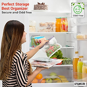 10 Pack Dishwasher Safe Reusable Silicone Food Storage Bags Leak Proof Ziplock Freezer Bags for Food Storage Home Organization Travel Makeup BPA Free for Fruit 3 Gallon 4 Sandwich 3 Snack