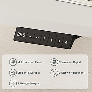 FLEXISPOT White Standing Desk 48 x 24 Inches Whole-Piece Desk Board Electric Stand Up Desk Height Adjustable Desk for Home Office(White Frame + 48" White Top)