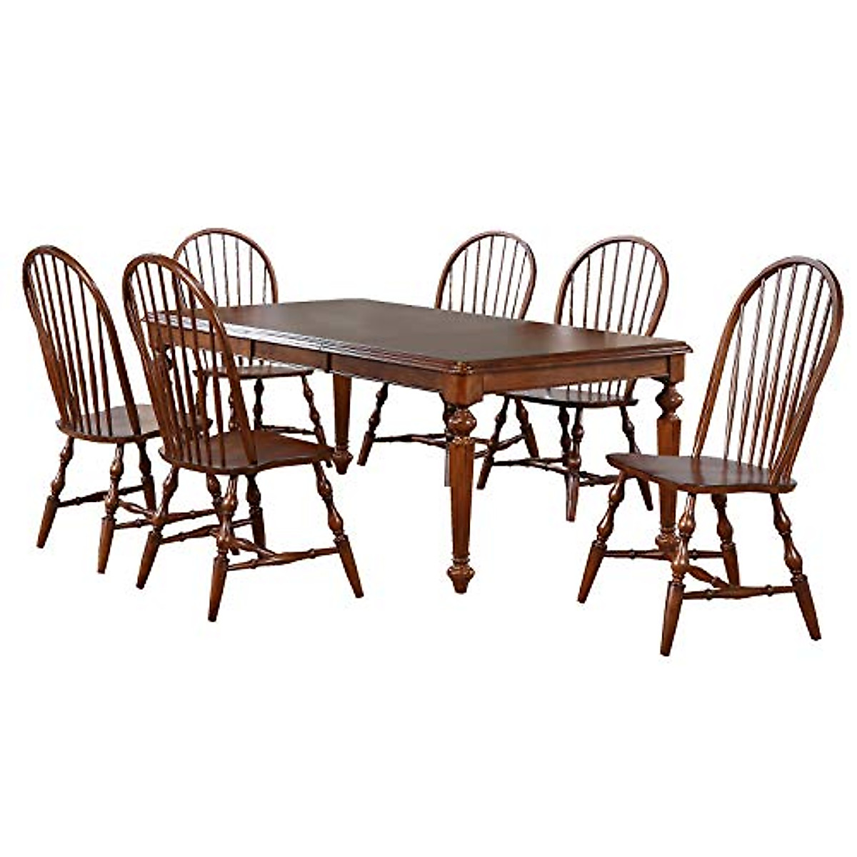 Sunset Trading 7 Piece Andrews Butterfly Leaf Dining Set, Chestnut