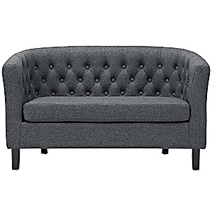 Modway Prospect Upholstered Contemporary Modern Loveseat In Gray