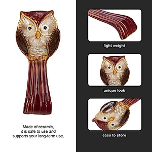 Creative Ceramic Owl Cooking Spoon Rest Spoon Fork Mat Rest Utensil Spatula Holder Table Decor for Home Restaurant