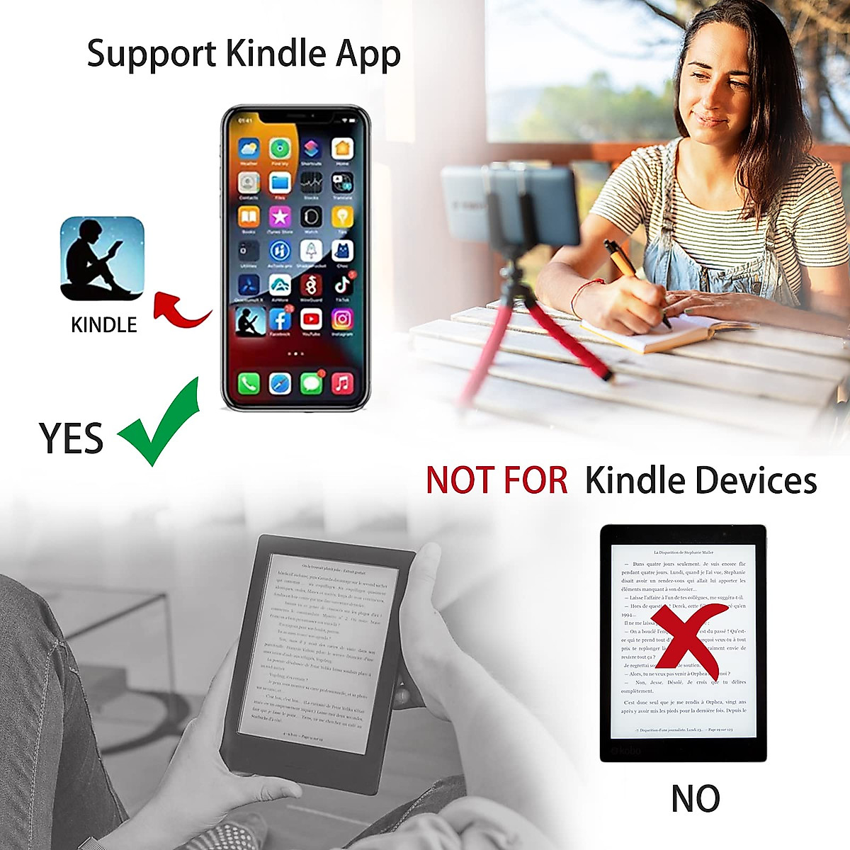 GEVO TIK Tok Bluetooth Remote Control Page Turner for iPhone Android Ipad Cell Phone Camera Remote Shutter Selfie Button, Bluetooth Ring (White)