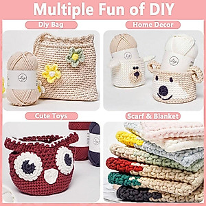 3x50g Beginners Navy Blue Yarn, 260 Yards Navy Blue Yarn for Crocheting Knitting, Easy-to-See Stitches, Worsted Medium #4, Chunky Thick Cotton Nylon Blend Yarn Yarn for Crocheting