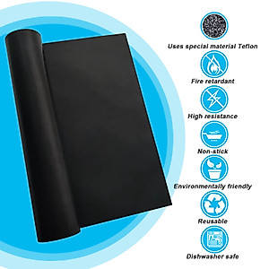 Stove cover,reusable stove top protector for gas range cut-out tool customizable for Samsung & other brands with 12 non-slip strips stove guard, easy to clean Thickened stove lining 35.43in*21.65in