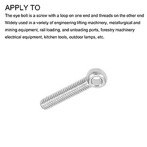 METALLIXITY Shoulder Swing Lifting Bolt (M8x40mm) 2Pcs, 304 Stainless Steel Eye Bolts - for Home Renovation, Pipeline Gate Valves Fasteners, Silver