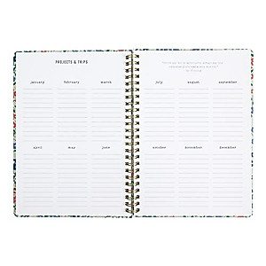 Letts Spring Valley Weekly/Monthly Planner, 12 Months, January to December, 2024, Wiro Binding, A5 Size, 8.25" x 5.875", Multilingual, Mint (C082377-24)