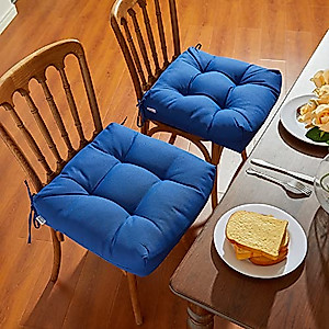 JMKaixin Pack of 2 Outdoor Seat Cushions, Patio Chair Cushions 19"x19" with Ties for Patio Furniture Chairs Home Garden Decoration