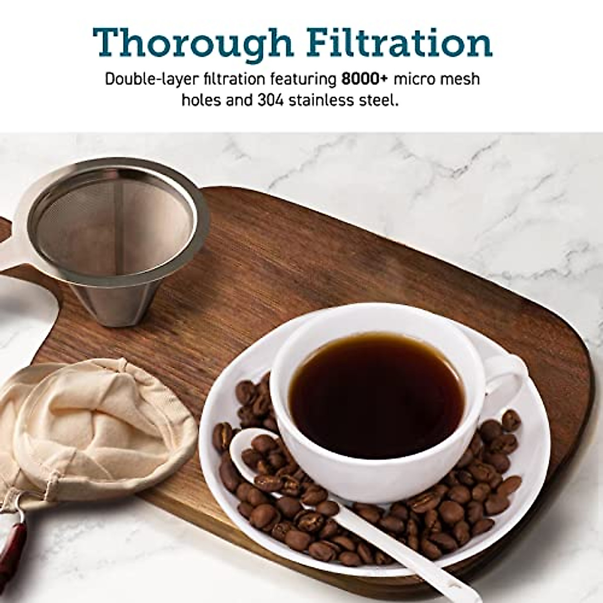 COSORI Electric Gooseneck Kettle with 5 Variable Presets, Pour Over Coffee Maker with 8 Cup Glass Coffee Pot&Coffee Brewer with Stainless Steel Filter