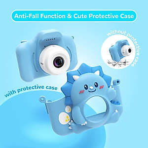 Kids Camera for Girls and Boys, HiMont Digital Camera for Kids with 32GB TF Card, 1080P Toddler Camera & Selfie Video Camera Suitable for Birthday & Christmas Toy Gift for Kids Age 3-10 (Blue)