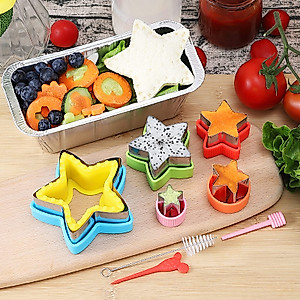 MUYIYAMEI Star Cookie Cutters Set Sandwich Cutter and Sealer Five-Pointed Star Cutter Star Shaped Cookie Cutter Biscuit Molds Fondant Cake Cheese Cutter Pastry Mold Bakeware Tools (Assorted Sizes)