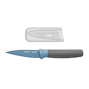 Berghoff Leo Stainless Steel Ceramic Coated Non-Stick Paring Knife, 8.5cm, 8.5 cm, Blue