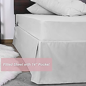 JUDVX Twin Size Comforter Sets, 8 Pieces Bedding Sets, Grey Pinch Pleat Pintuck Twin Bed in A Bag with Down Comforters, Sheets, Pillowcases & Shams